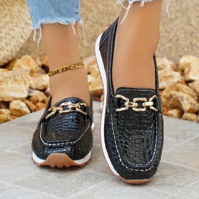 Emmy - Black Crocodile Loafers – Anna & Lilly New York